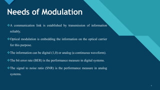 Modulation formats : Direct and External Modulation | PPTX