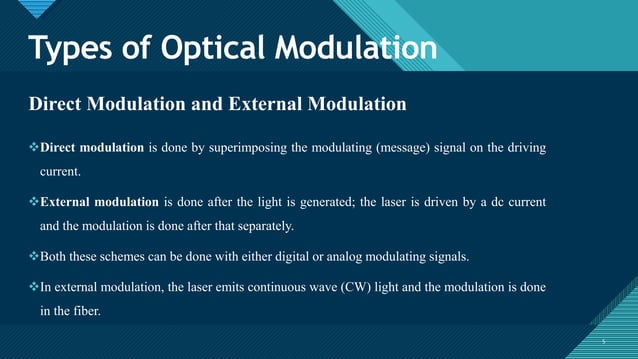 Modulation formats : Direct and External Modulation | PPTX