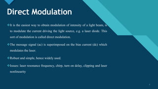 Modulation formats : Direct and External Modulation | PPTX