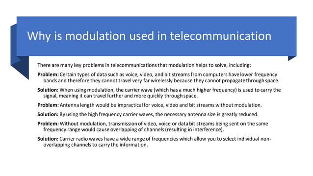 Modulation in telecommunication | PPT