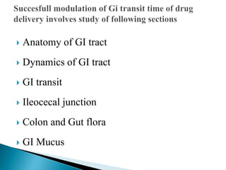 Modulation of GI transit time | PPTX