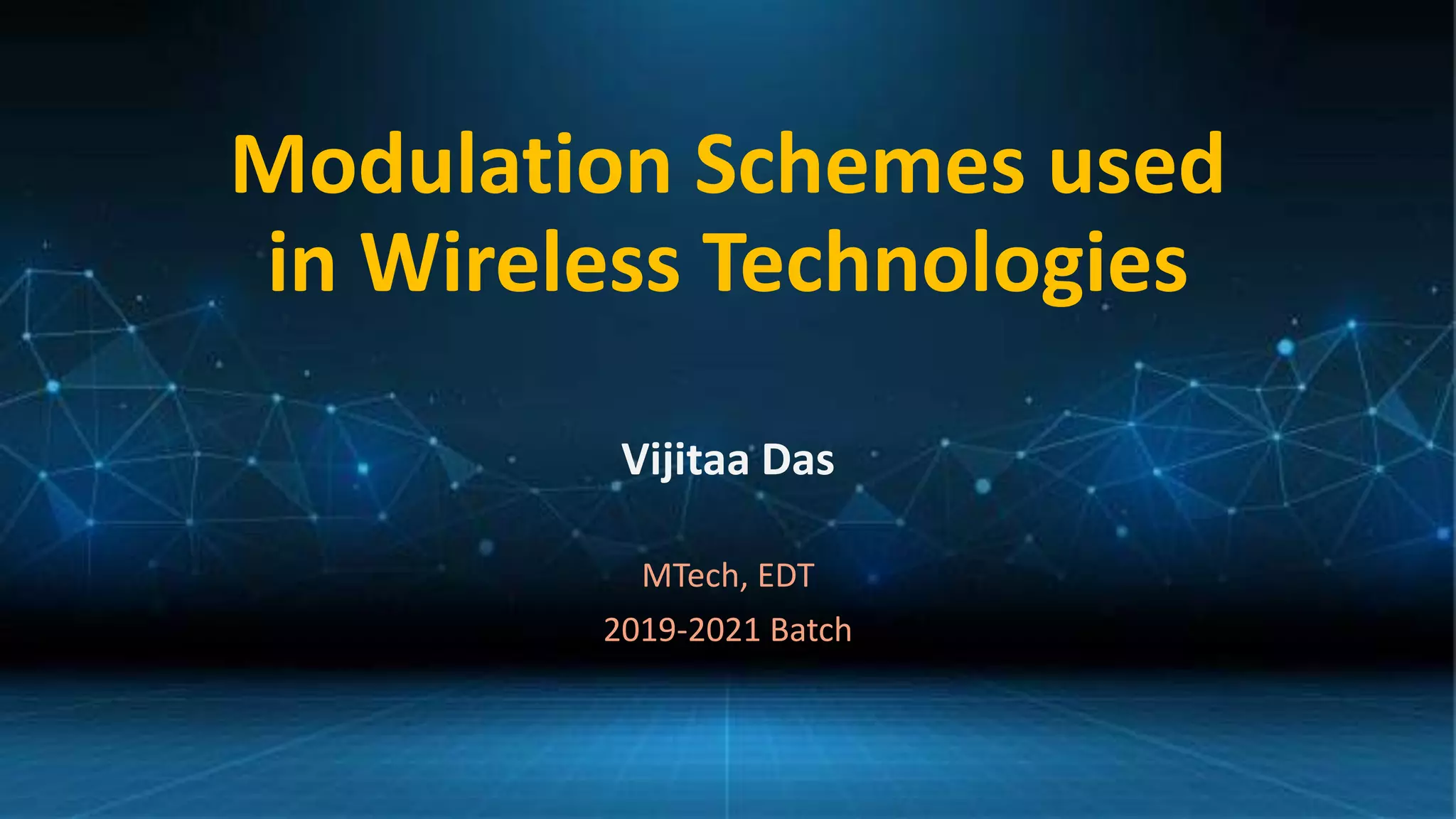 Modulation schemes used in wireless technologies | PDF