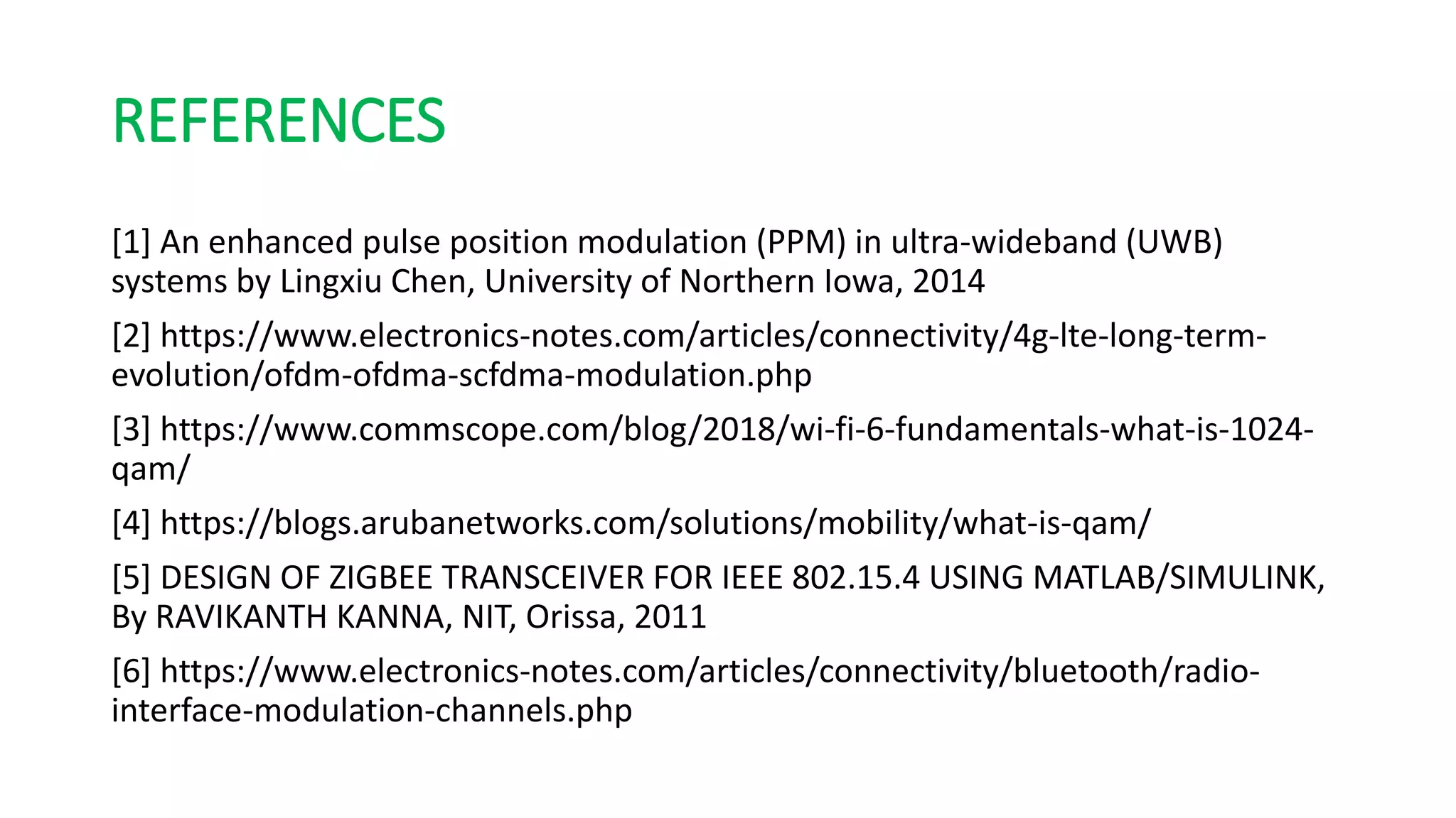 Modulation schemes used in wireless technologies | PDF
