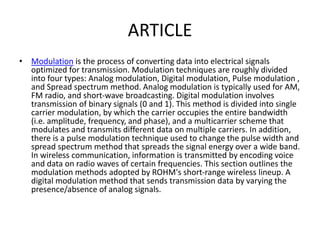 Modulation techniques | PPT