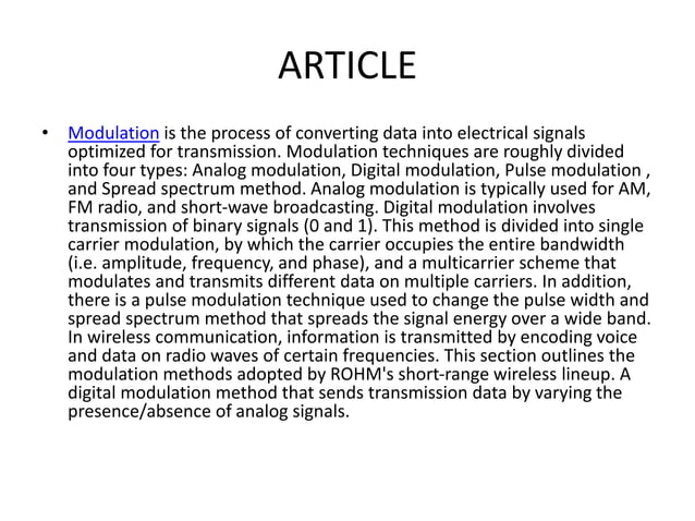 Modulation techniques | PPT
