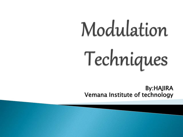 Modulation Techniques.pptx | Digital Audio | Computer Software and Applications