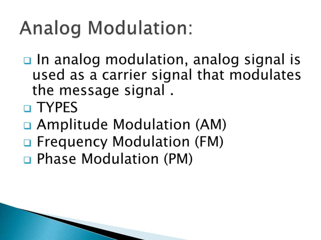 Modulation Techniques.pptx | Digital Audio | Computer Software and ...