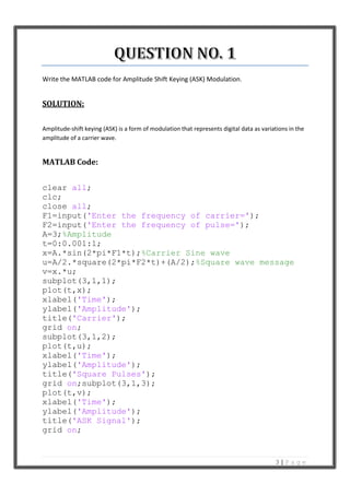 Modulation techniques matlab_code | PDF