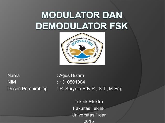 Modulator dan demodulator fsk | PPT