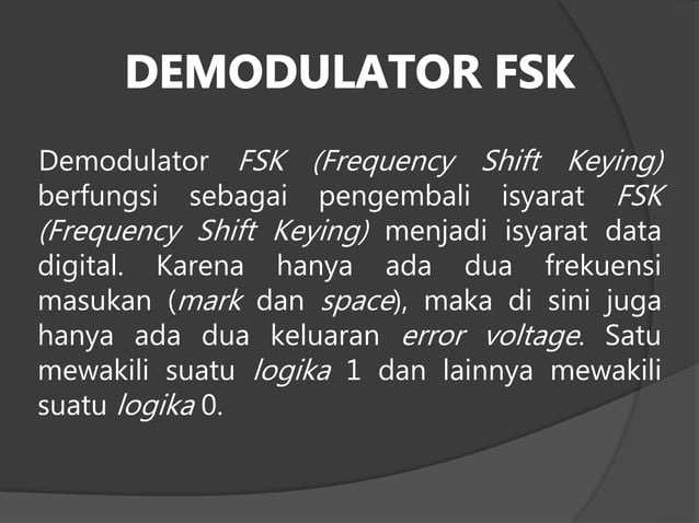 Modulator dan demodulator fsk | PPT