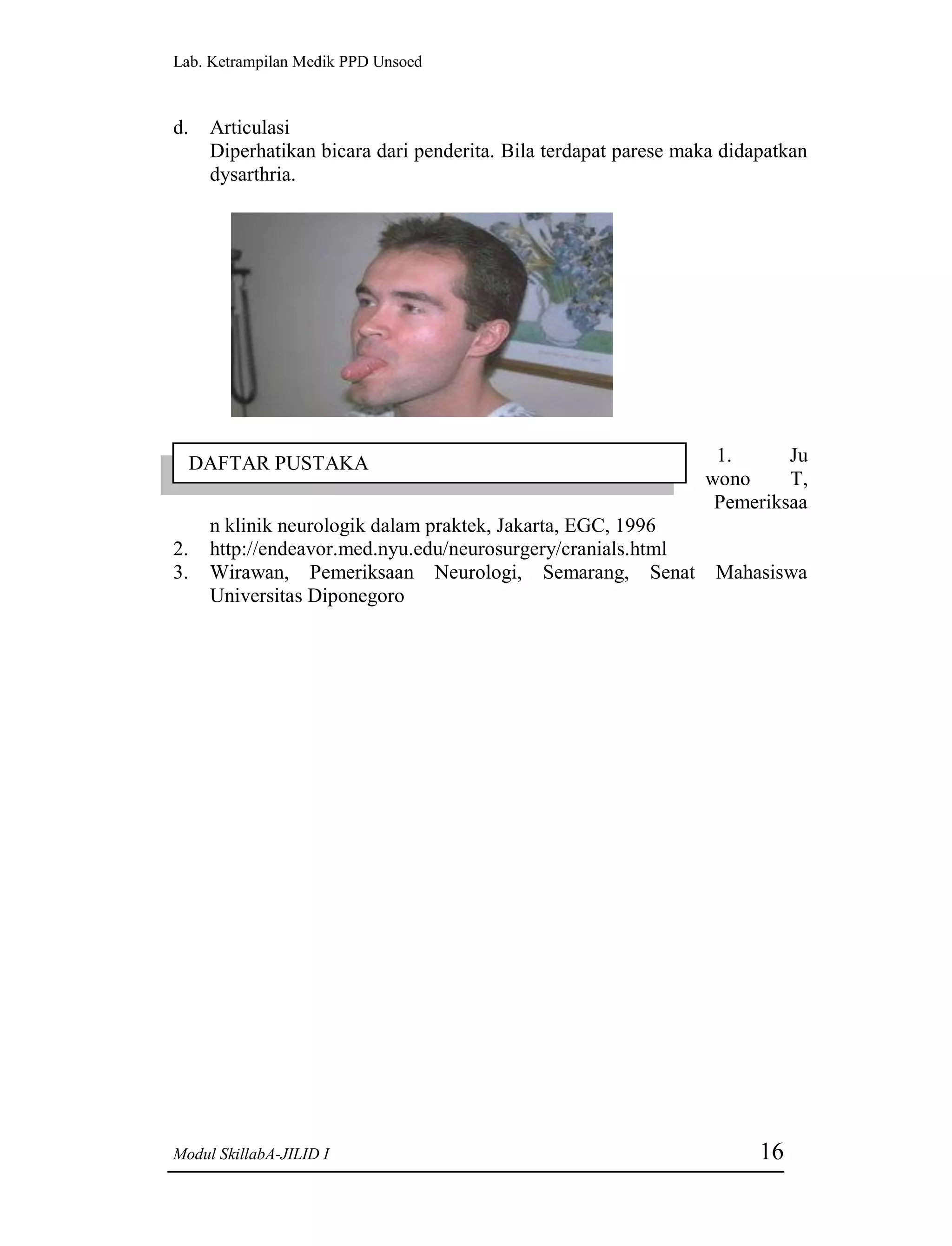 Modul b3 pemeriksaan saraf kranialis | PDF