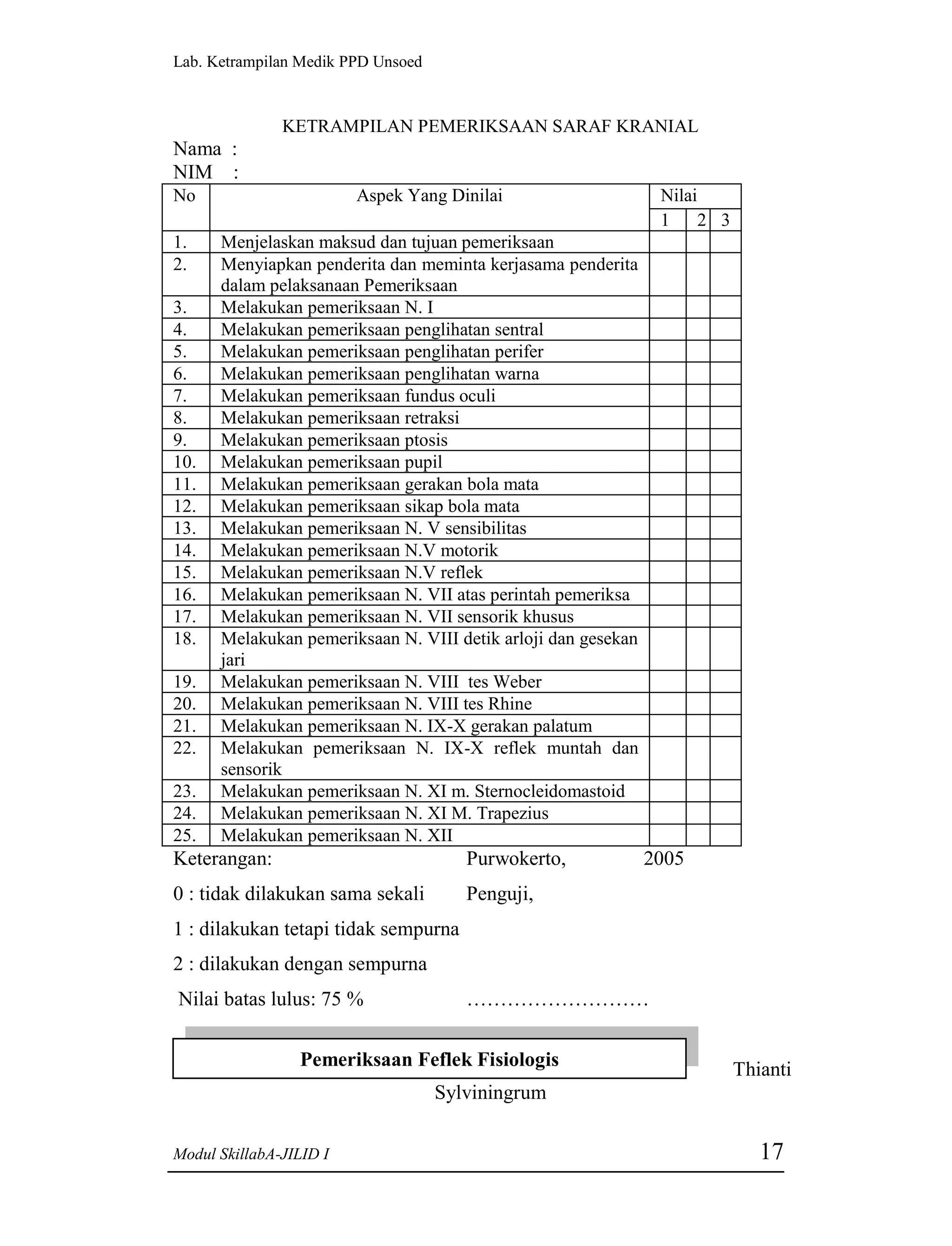 Modul b3 pemeriksaan saraf kranialis | PDF