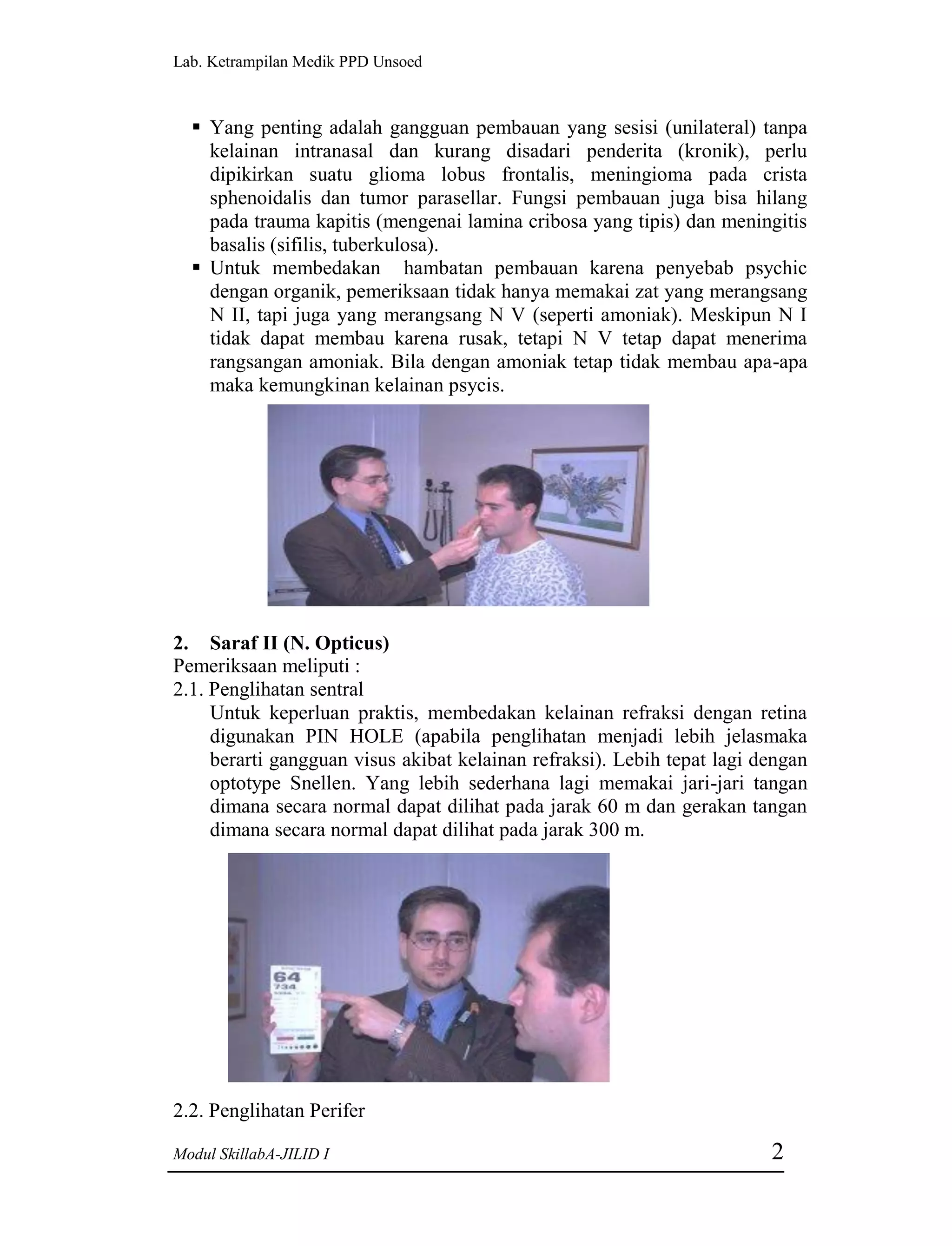 Modul b3 pemeriksaan saraf kranialis | PDF