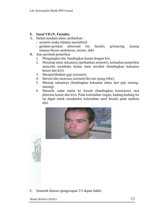 Modul b3 pemeriksaan saraf kranialis | PDF