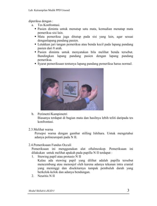 Modul b3 pemeriksaan saraf kranialis | PDF