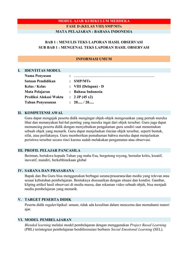 Modul Bahasa Indonesia 8 - Bab 1.docx