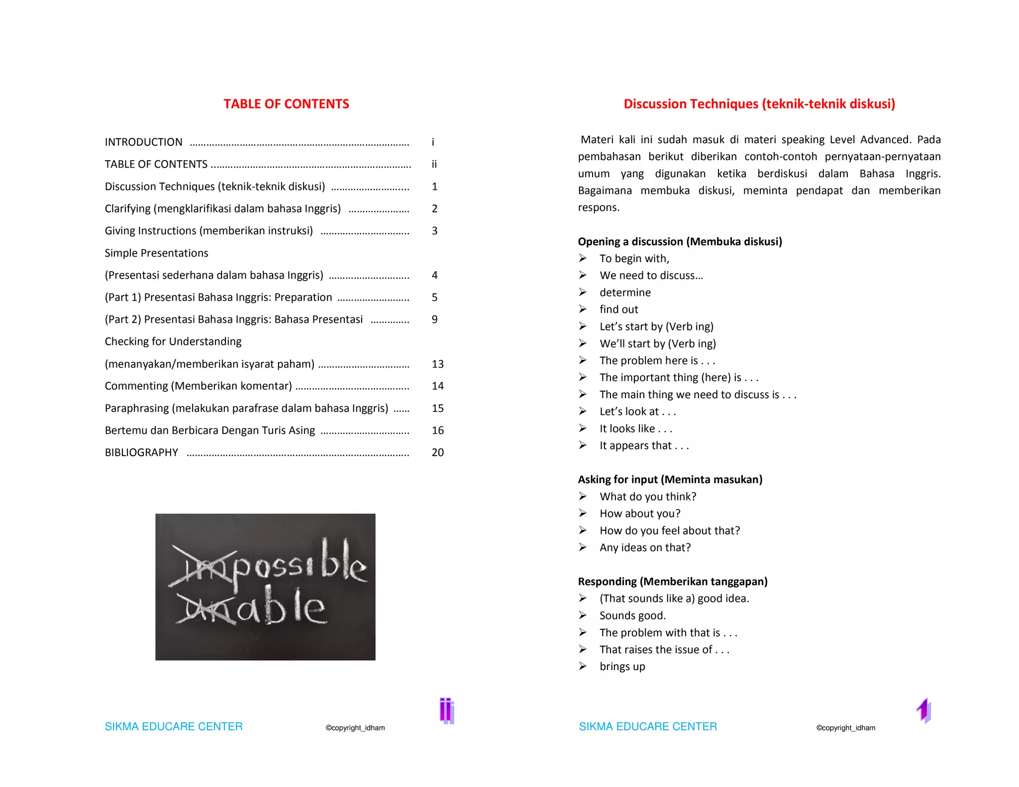 Modul bahasa inggris conversation advance | PDF