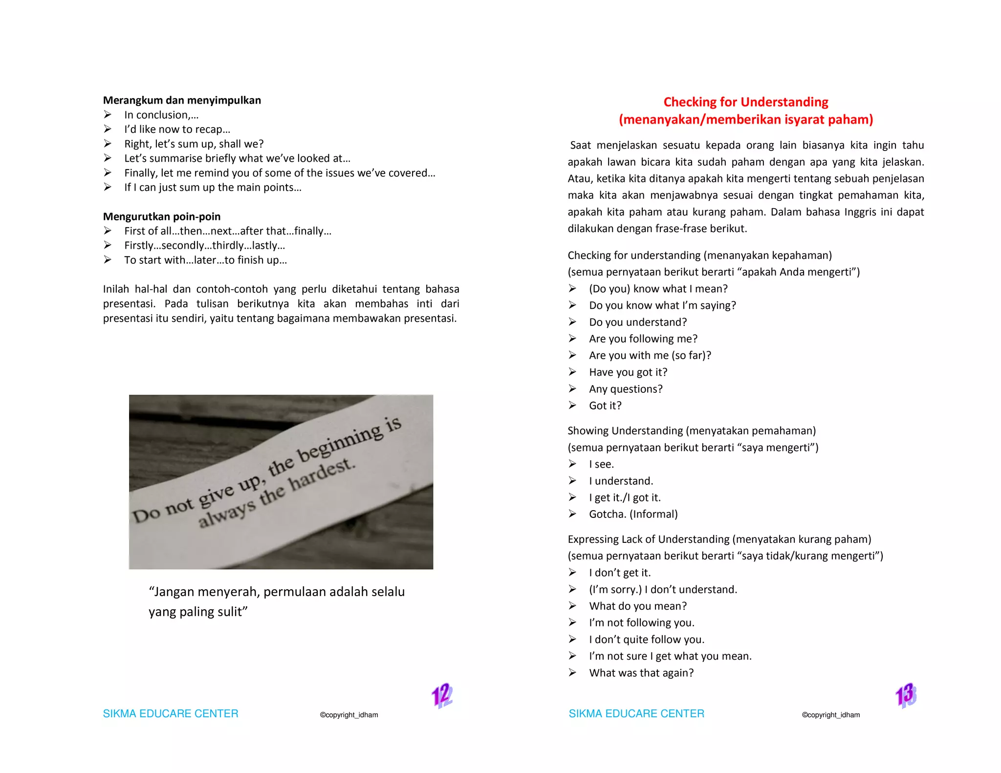 Modul bahasa inggris conversation advance | PDF