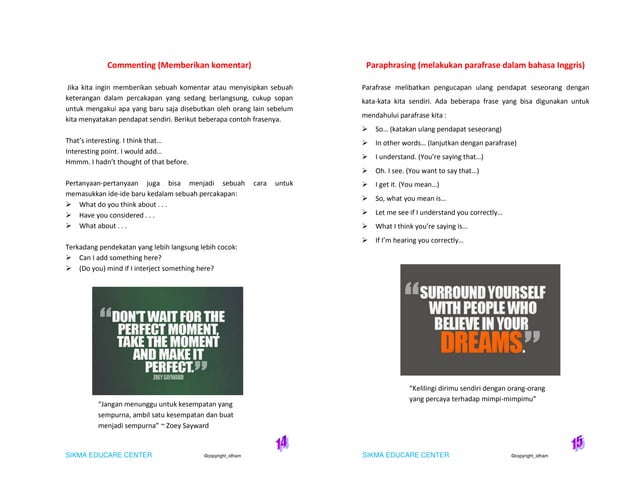 Modul bahasa inggris conversation advance | PDF