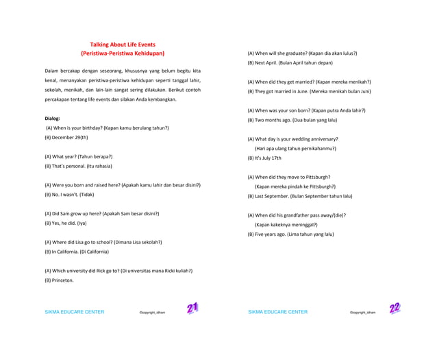 Modul bahasa inggris conversation beginner | PDF