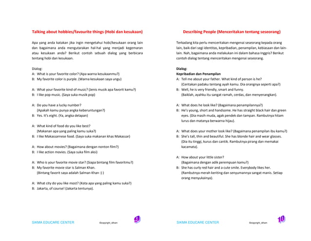 Modul bahasa inggris conversation beginner | PDF