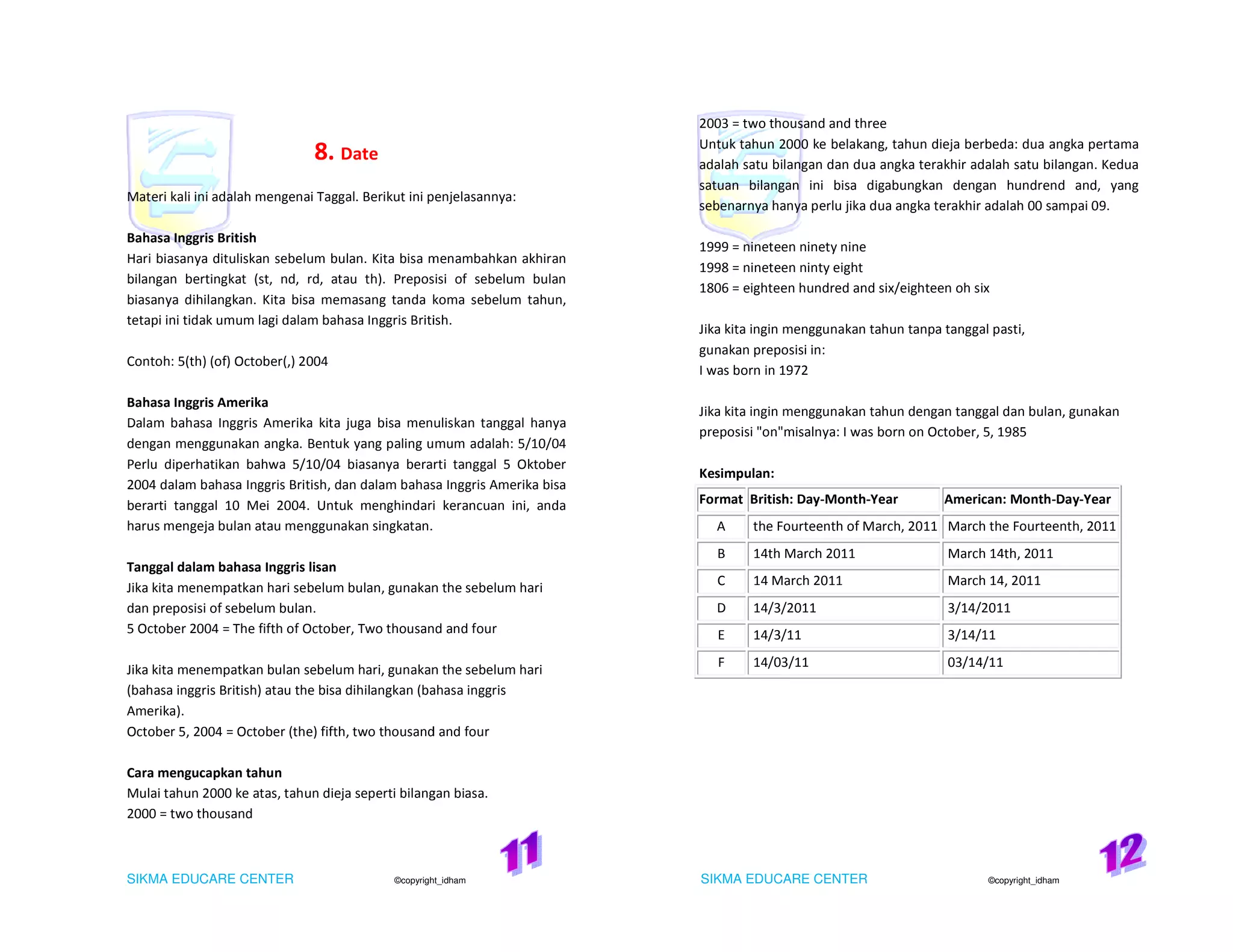 Modul bahasa inggris tingkat dasar I | PDF