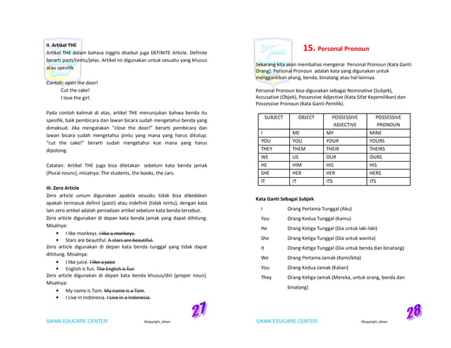 Modul bahasa inggris tingkat dasar I | PDF