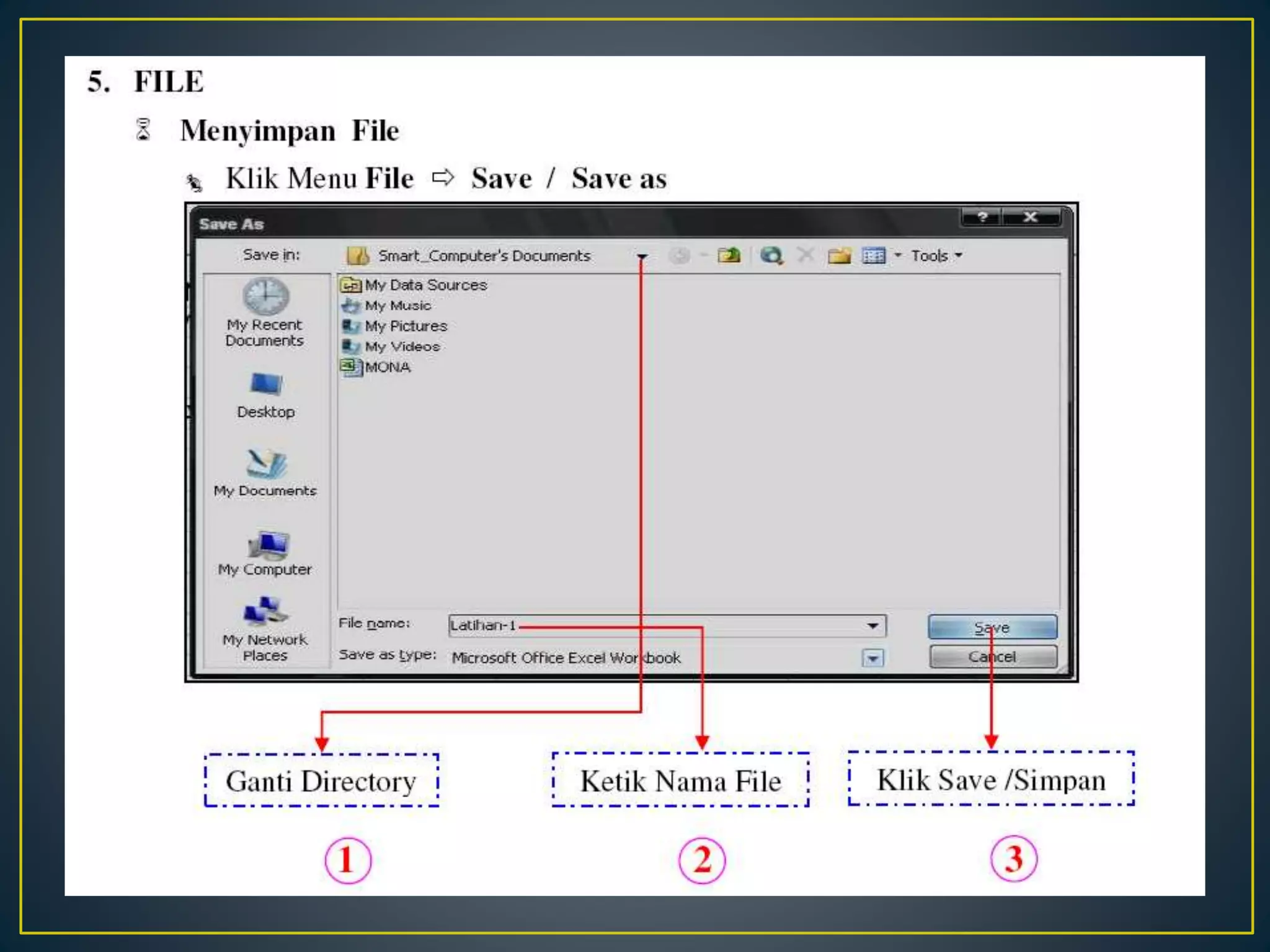 Modul belajar axcel 2007 deni | PPTX