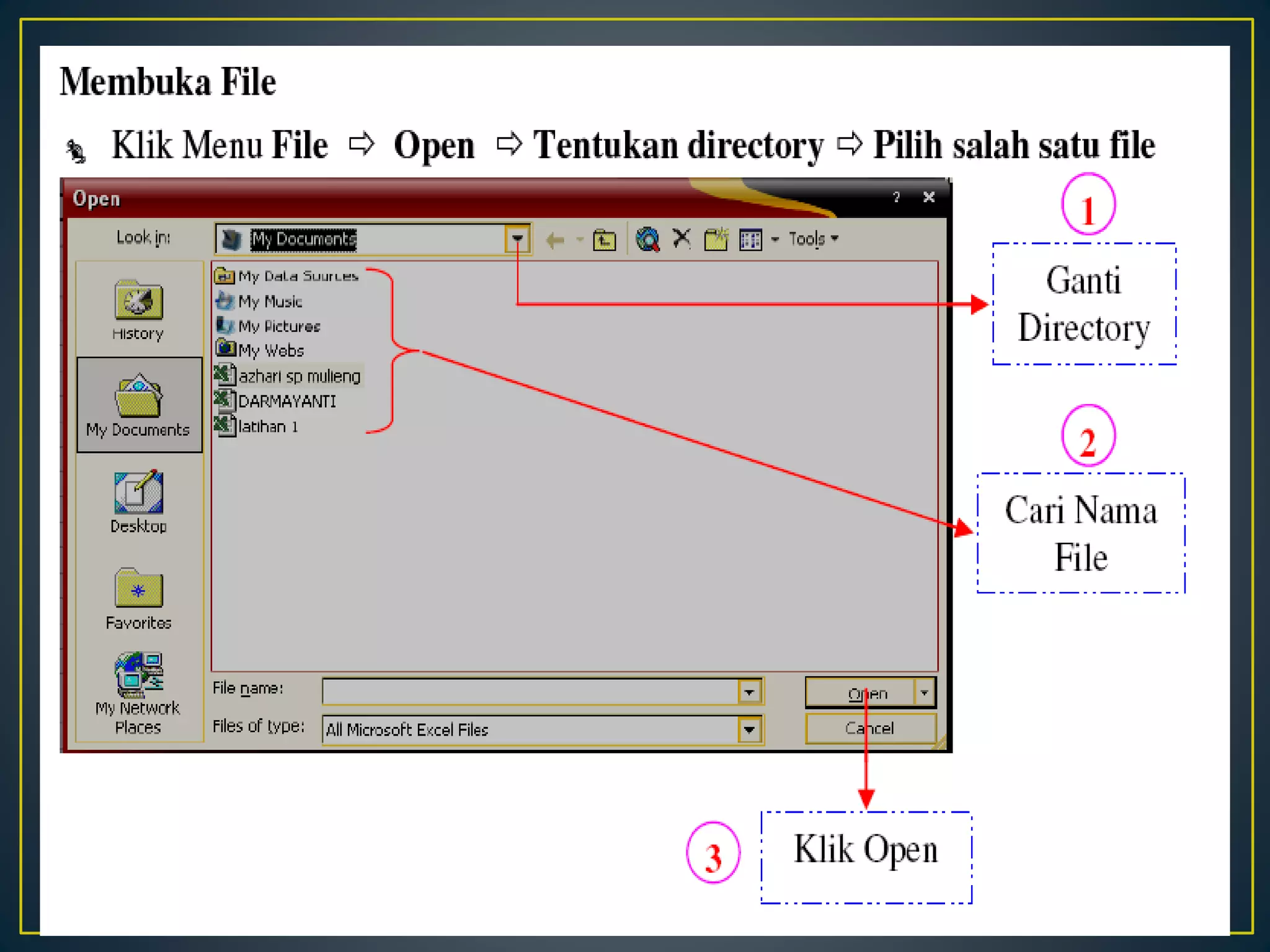 Modul belajar axcel 2007 deni | PPTX