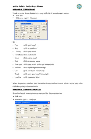 Modul belajar page maker | PDF