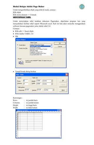 Modul belajar page maker | PDF