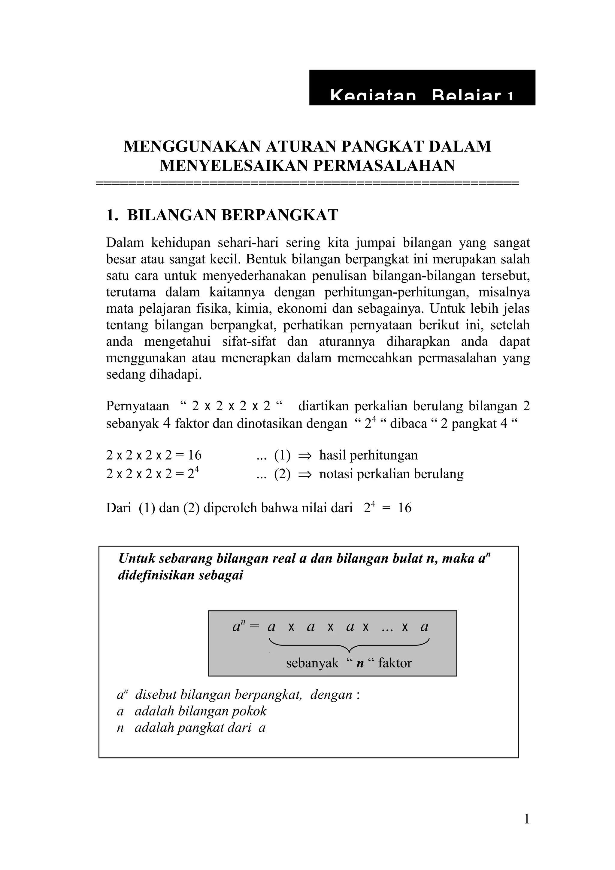 Modul bentuk pangkat | DOC