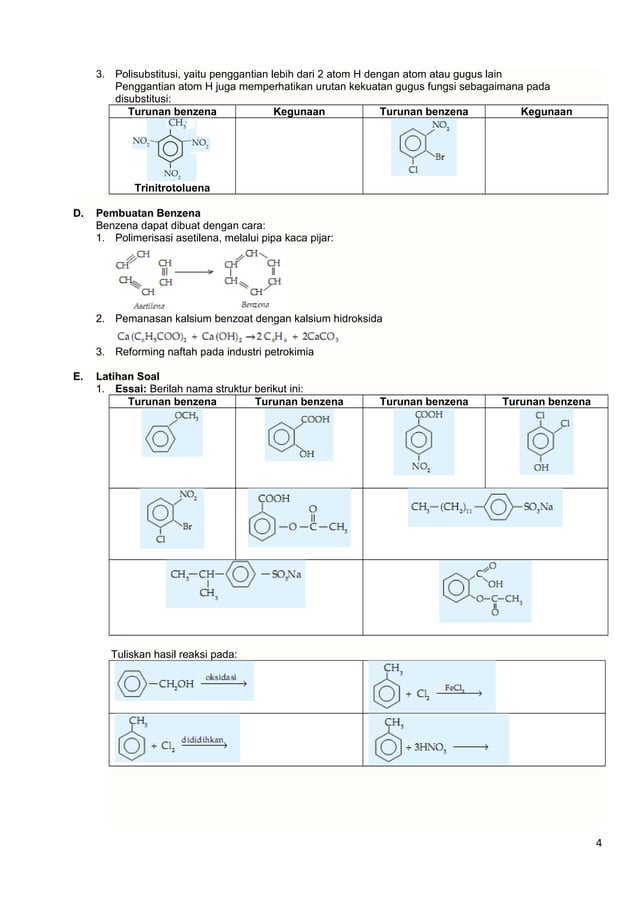 Modul benzena dan turunannya kelas xii sma bss malang | DOC