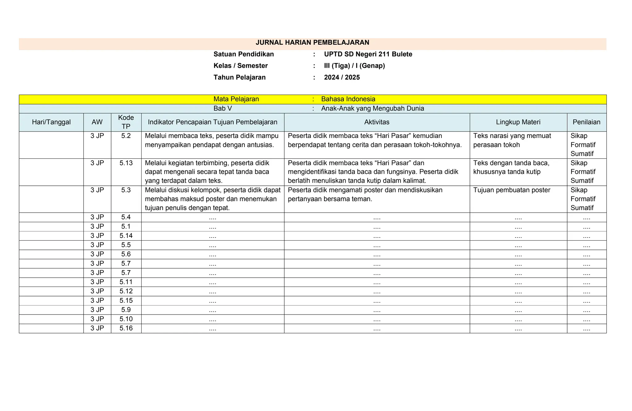 Modul Ajar Bahasa Indonesia Kelas 3 Cp 032 Pdf