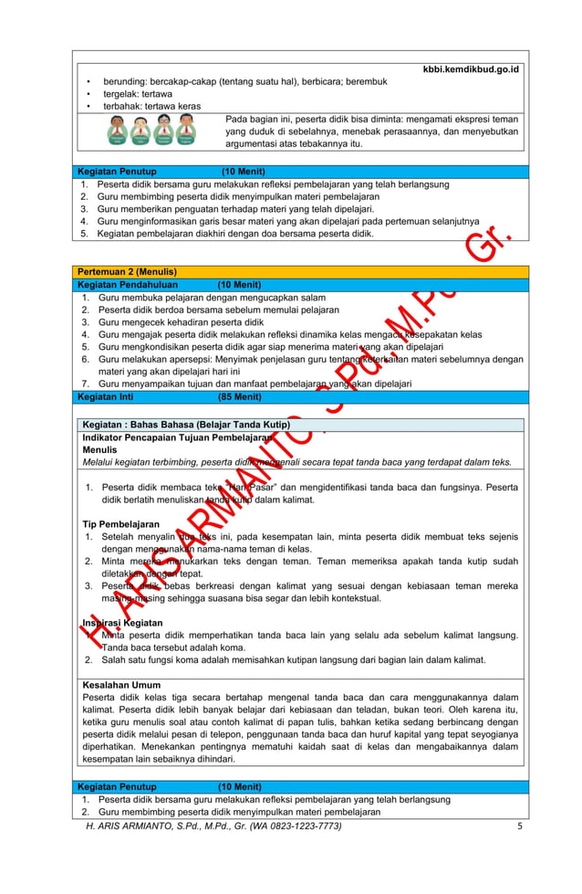 Modul Ajar Bahasa Indonesia Kelas 3 Cp 032 Pdf