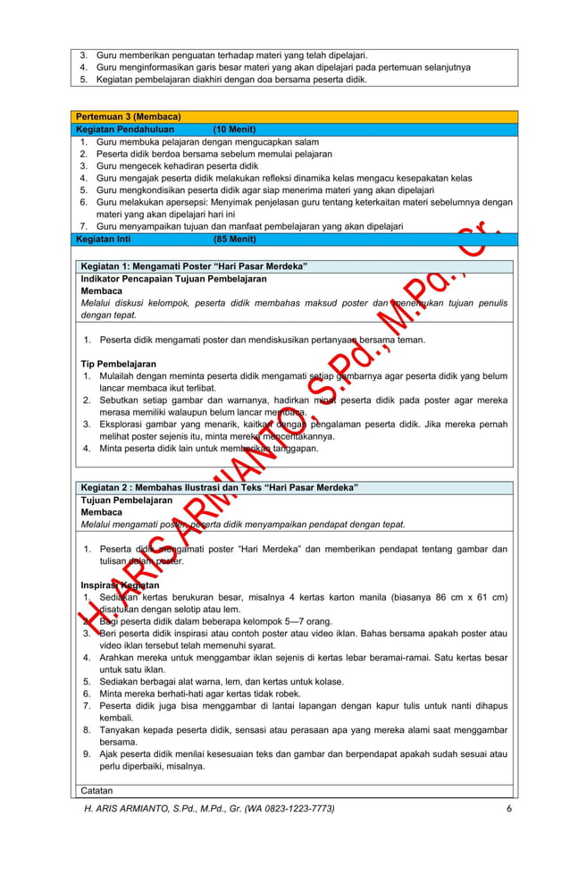 Modul Ajar Bahasa Indonesia Kelas 3 Cp 032 Pdf