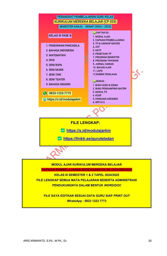 MODUL AJAR BAHASA INDONESIA KELAS 3 KURIKULUM MERDEKA.pdf