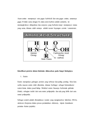 Modul biokimia protein | DOCX