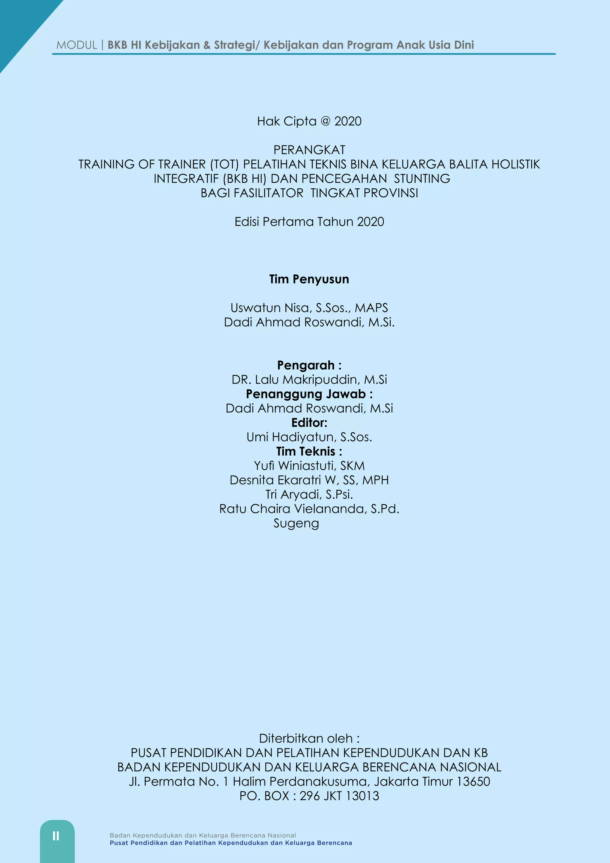 Modul bkb hi kebijakan dan strategi bkkbn_rev4 | PDF