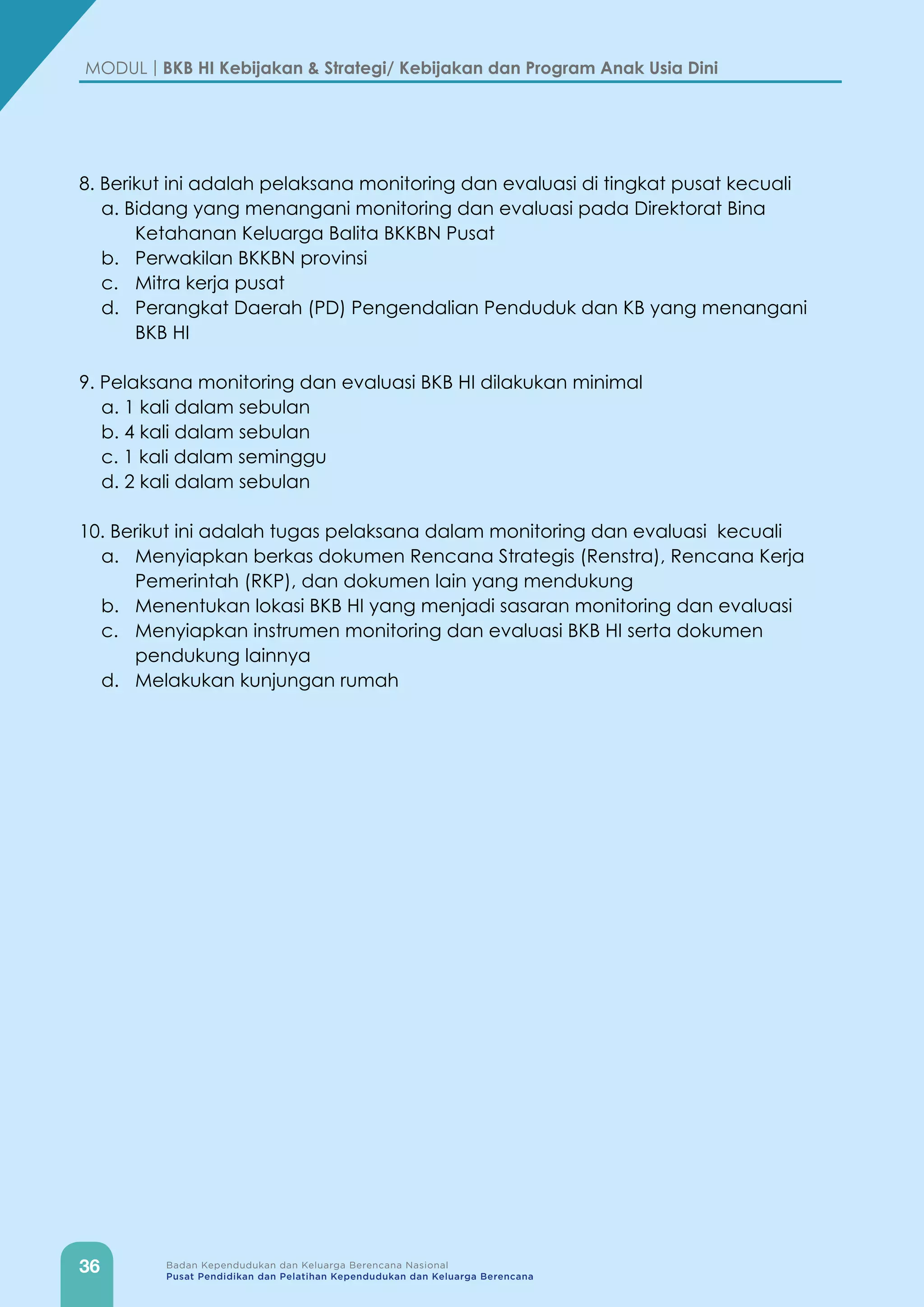 Modul bkb hi kebijakan dan strategi bkkbn_rev4 | PDF