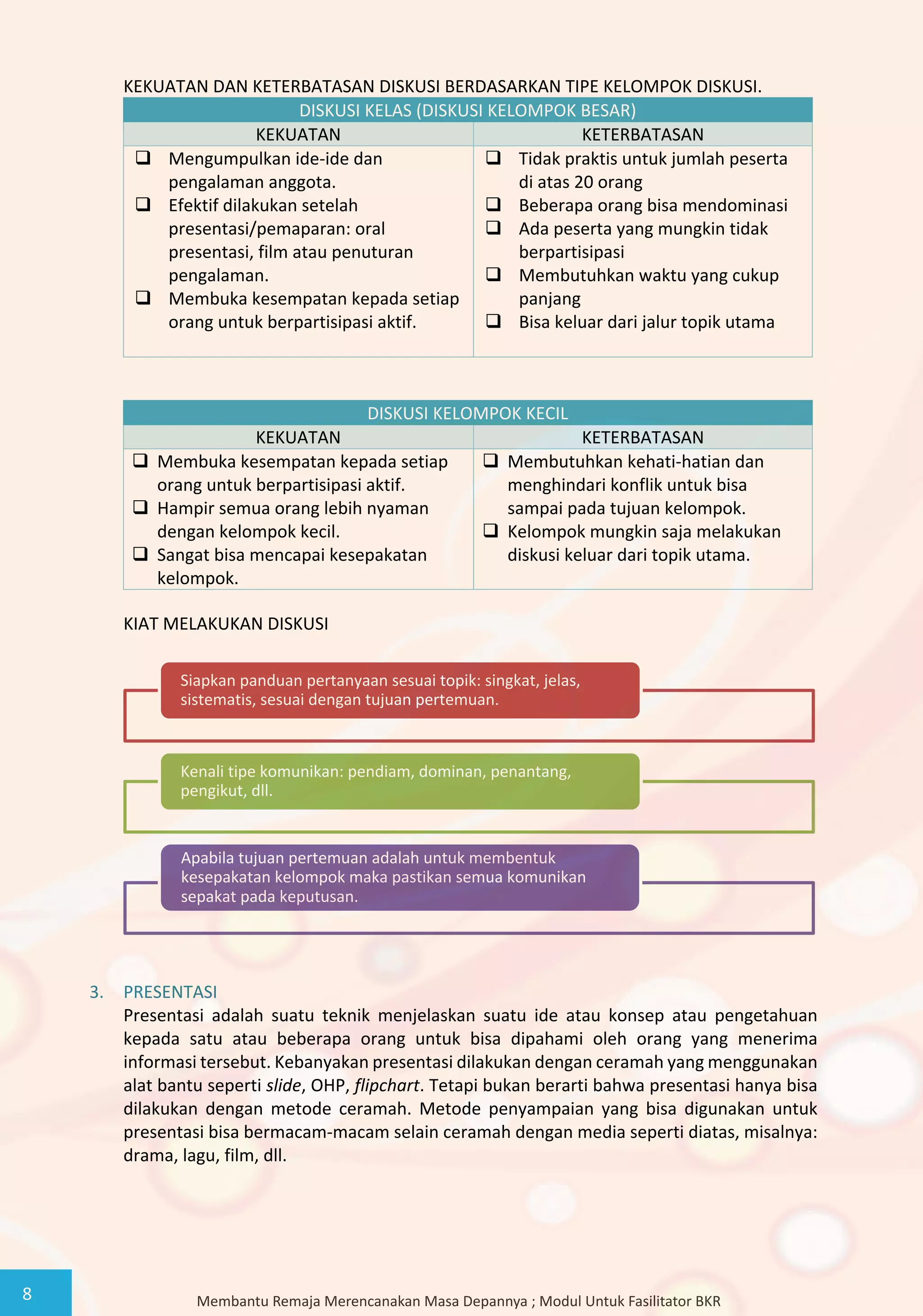 Modul Bina Keluarga Remaja (BKR) BKKBN Program Prioritas Nasional (Pro ...