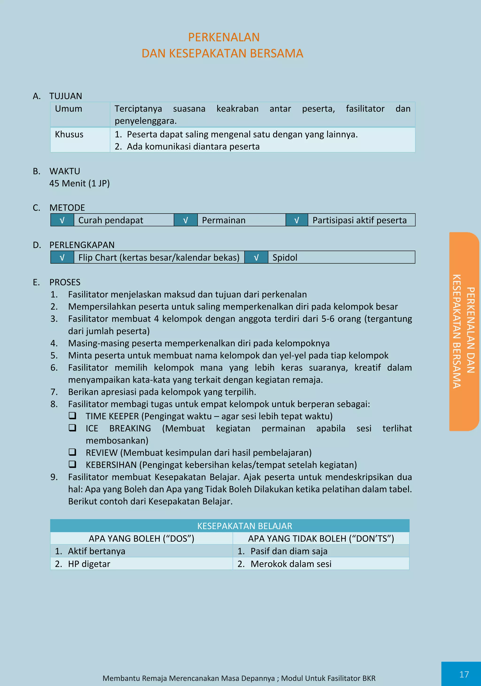 Modul Bina Keluarga Remaja (BKR) BKKBN Program Prioritas Nasional (Pro PN) 2019 | PDF