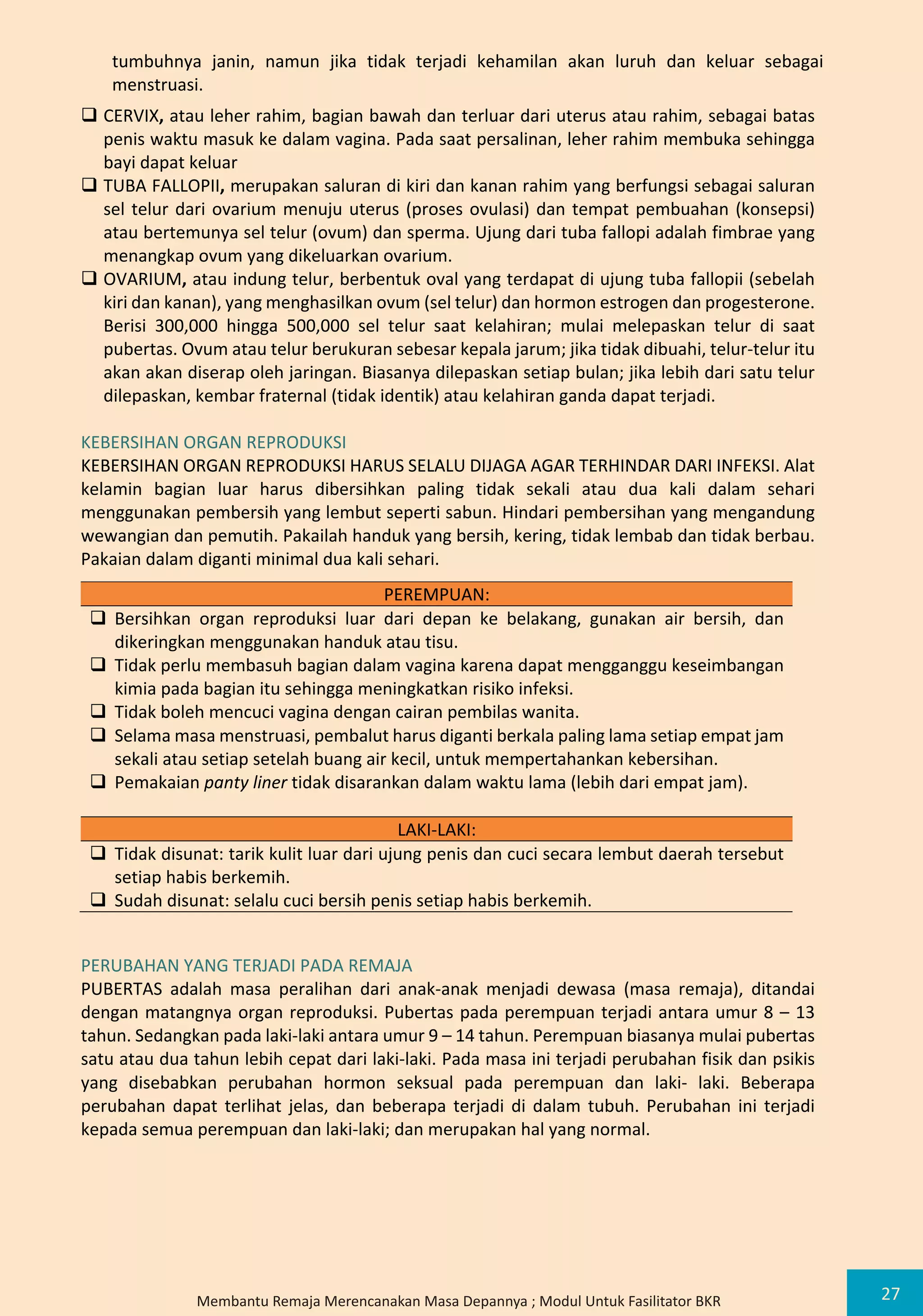 Modul Bina Keluarga Remaja (BKR) BKKBN Program Prioritas Nasional (Pro PN) 2019 | PDF