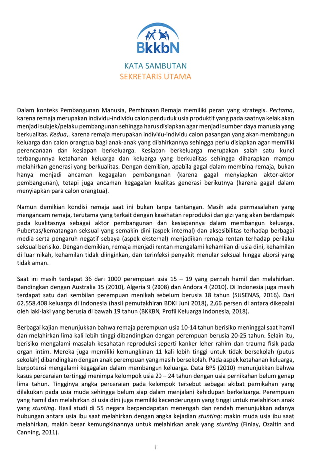 Modul Bina Keluarga Remaja (BKR) BKKBN Program Prioritas Nasional (Pro PN) 2019 | PDF