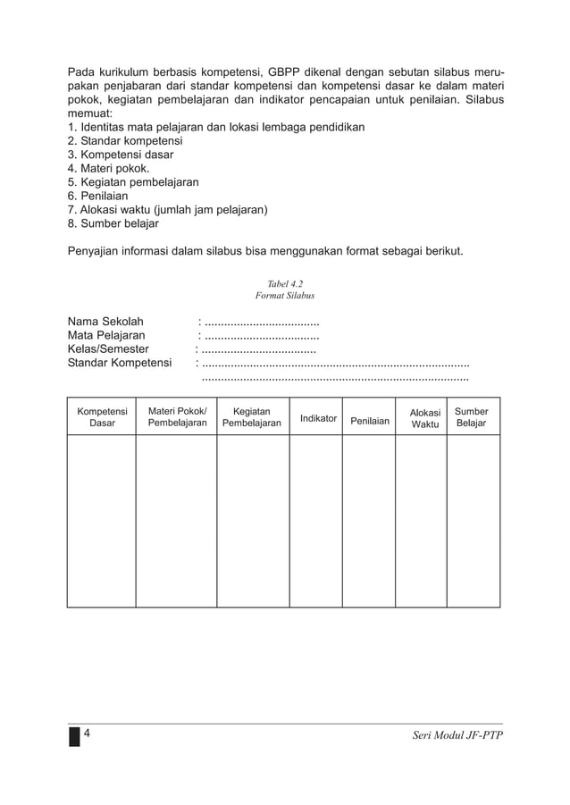 Modul buku penyusunan gbpp | PDF