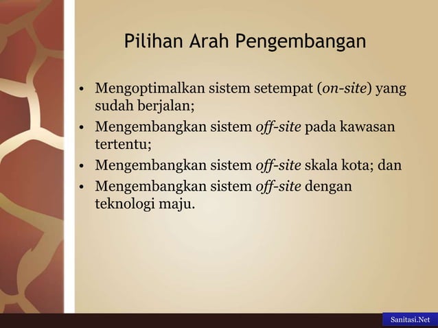 Rencana Induk Sistem Pengelolaan Air Limbah (SPAL) - Kebijakan ...