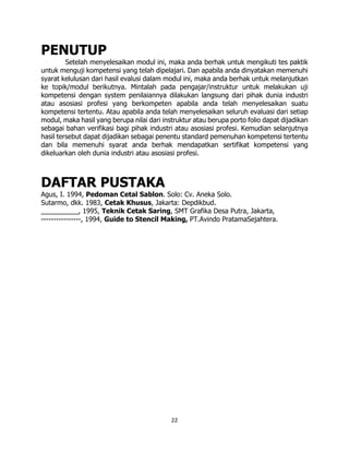 Modul cetak sablon | PDF