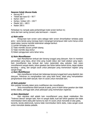 Modul cetak sablon | PDF