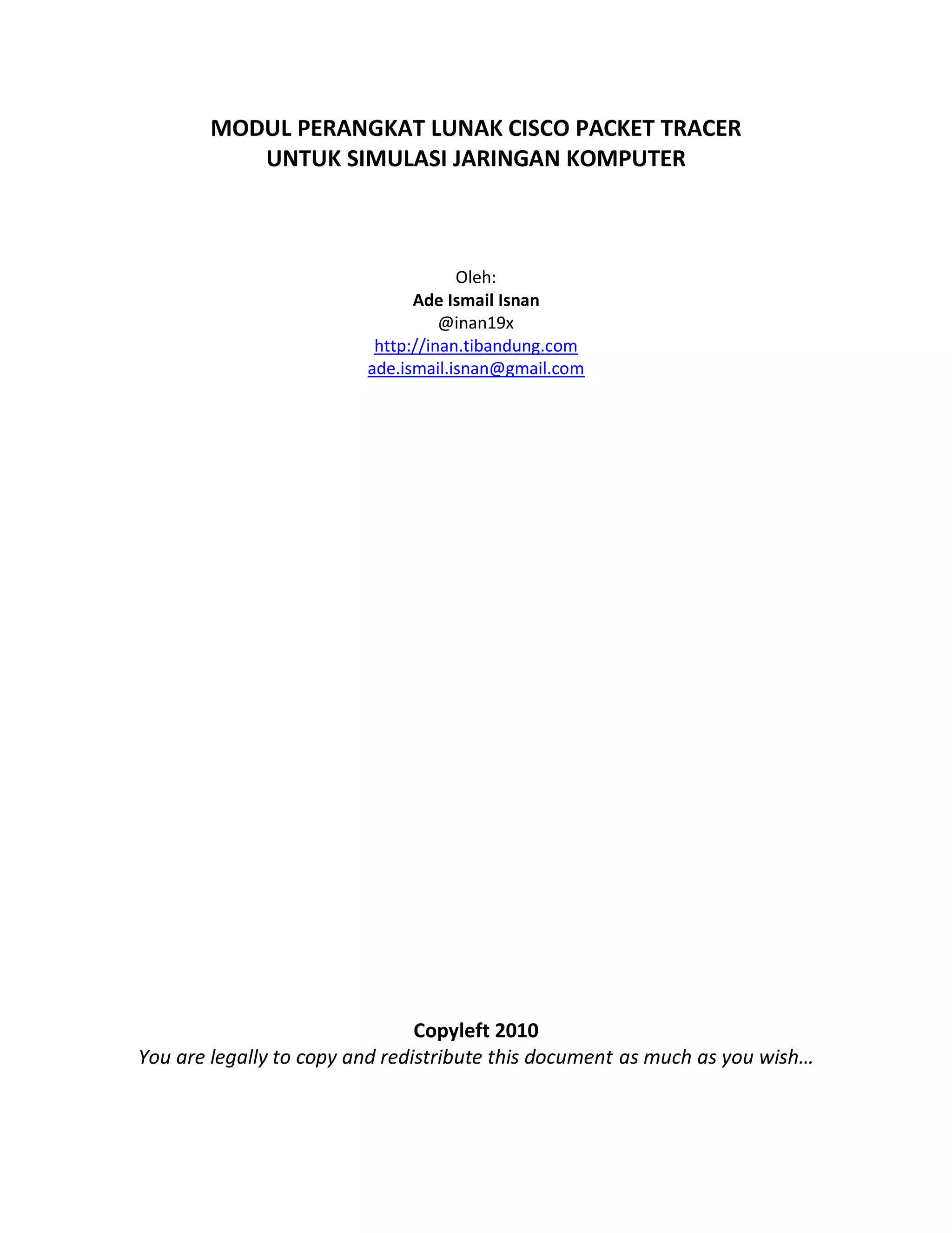 Modul Cisco Packet Tracer | PDF