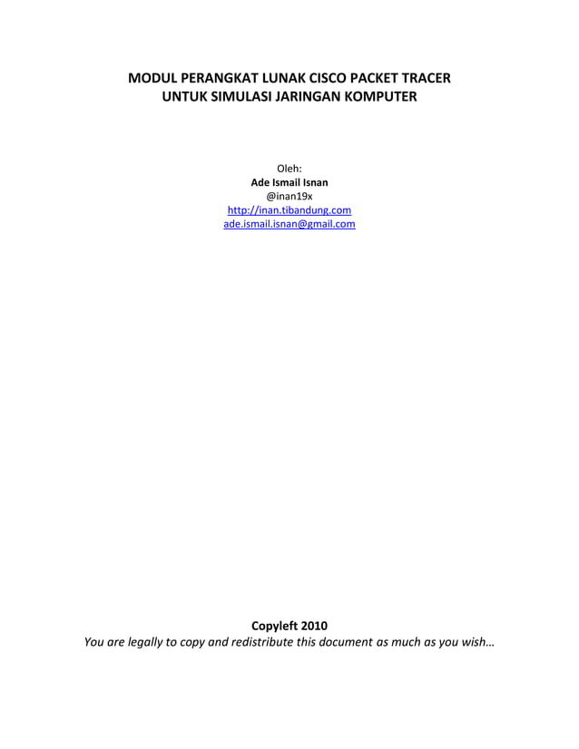 Modul Cisco Packet Tracer | PDF